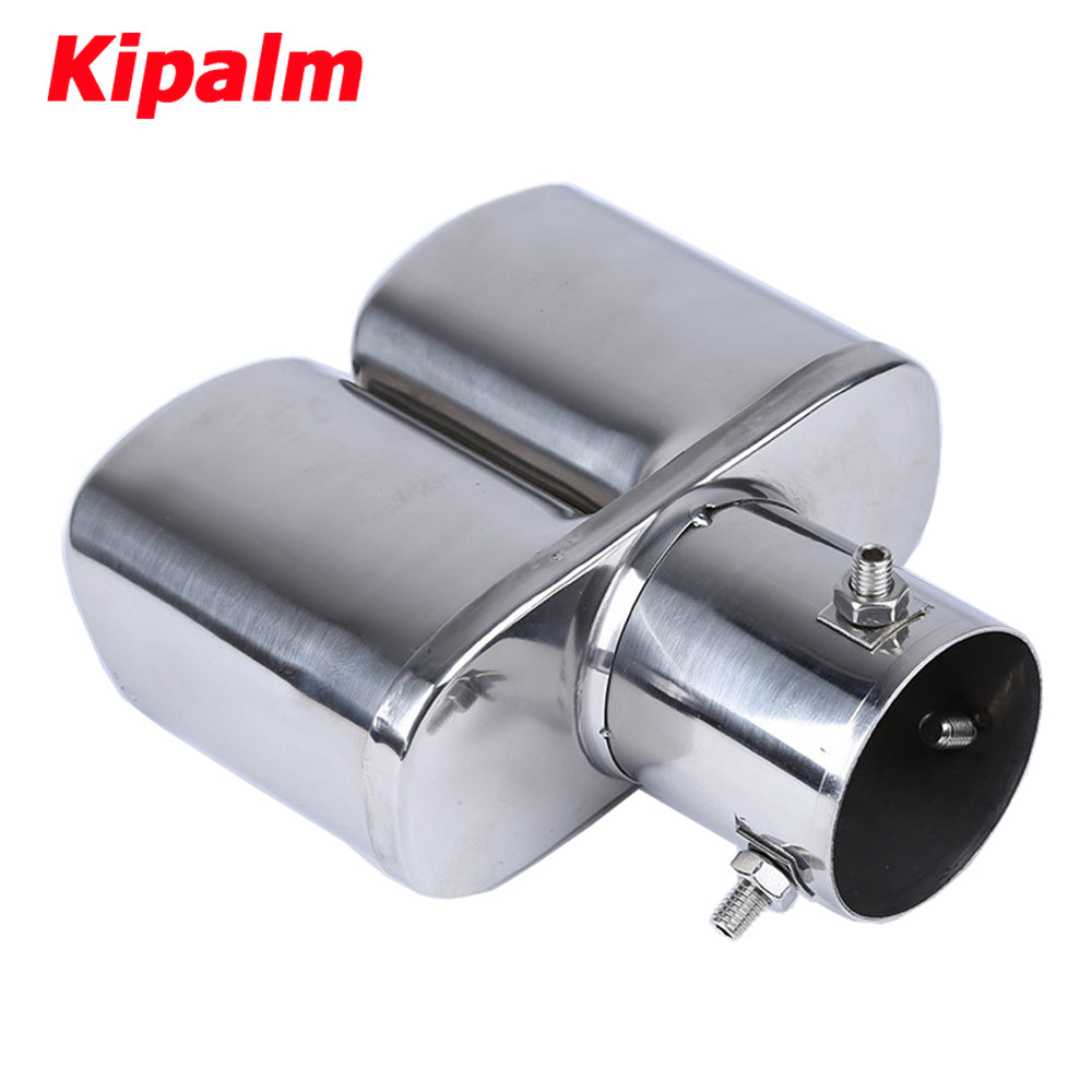Twin Square Chrome Heavy Duty Car Stainless Steel Exhaust Muffler